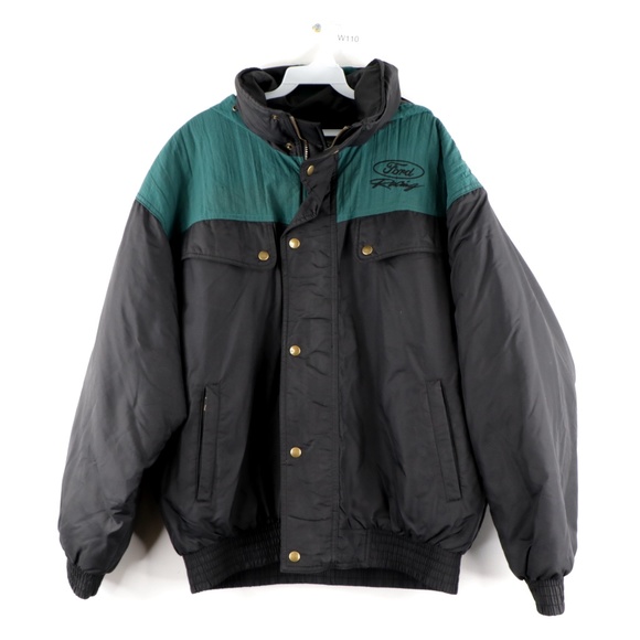 Roots | Jackets & Coats | Vintage 9s Ford Racing Puffer Jacket Black ...